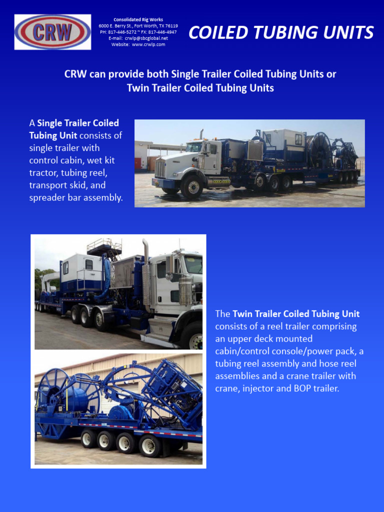CRW CTU Brochure | PDF | Pipe (Fluid Conveyance) | Mechanical Engineering
