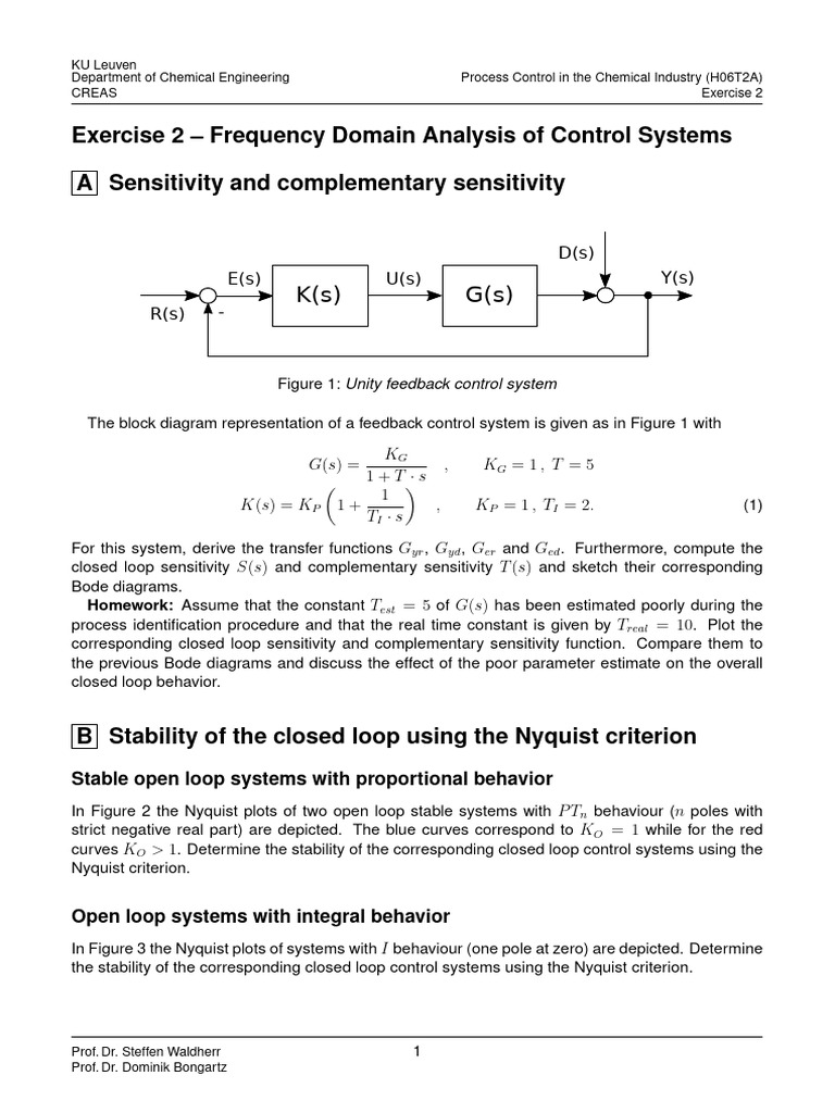 Exercise 1 | PDF | Control Theory | Feedback