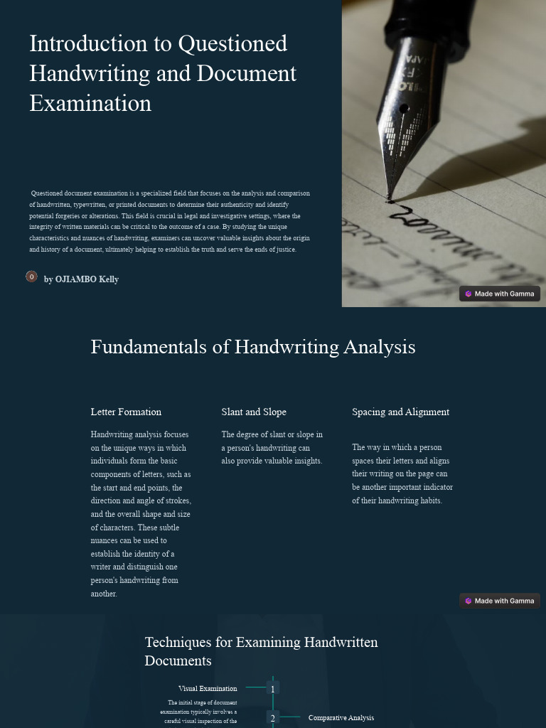 Introduction To Questioned Handwriting and Document Examination | PDF ...