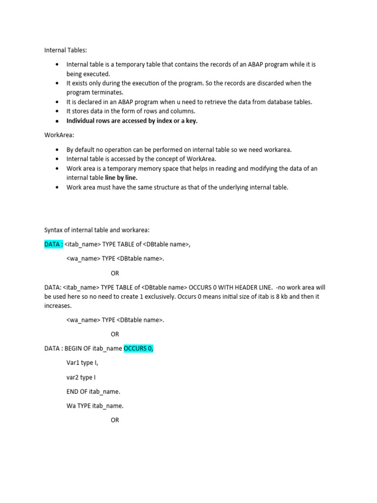 Internal Tables Theory | Download Free PDF | Database Index | Computer Engineering