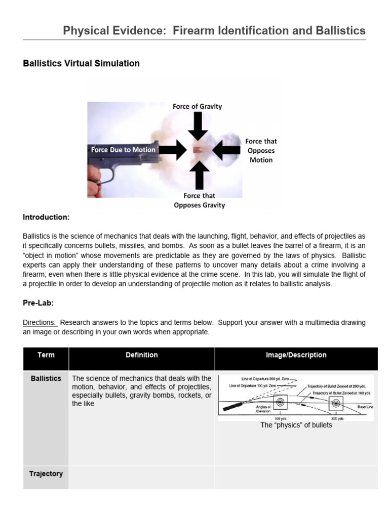 Ballistics Lab for Students | PDF | Ballistics | Bullet
