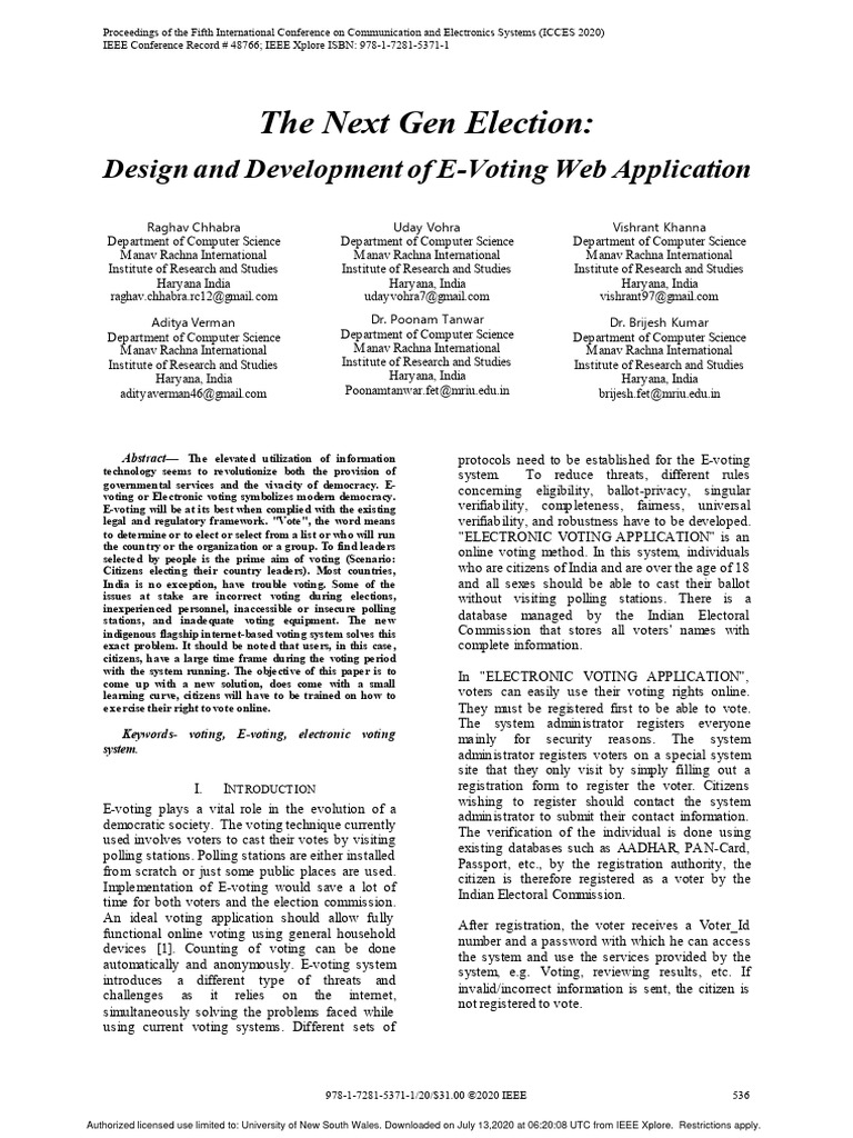 E Voting Application | PDF | Electronic Voting | Voting