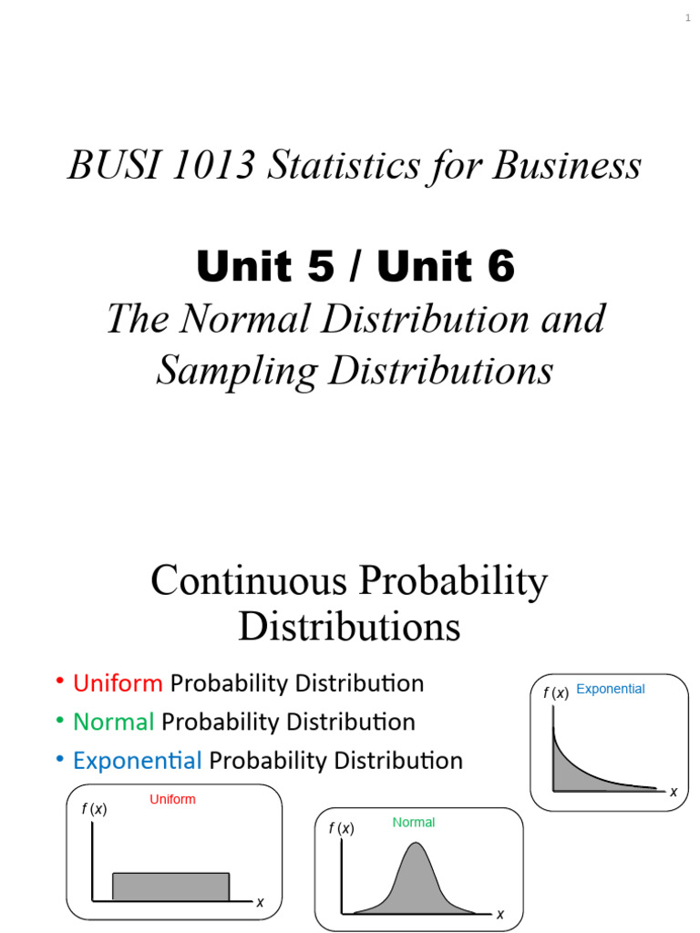Normal and Sampling Distributions Guide | PDF | Normal Distribution ...