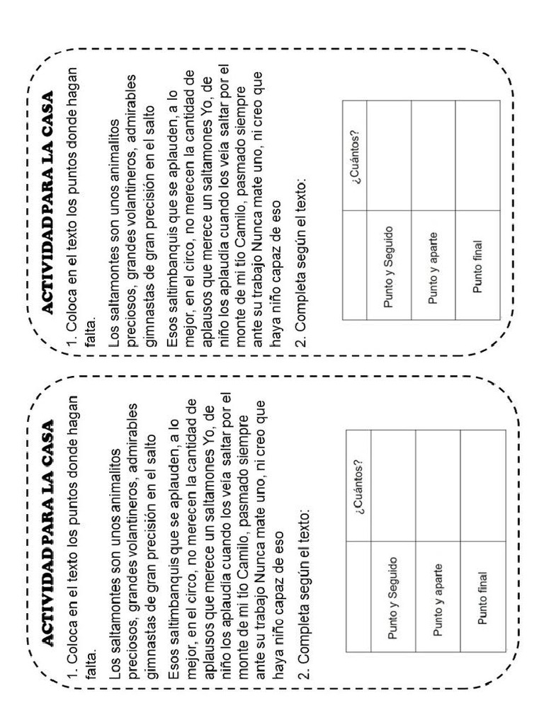 Actividad para La Casa | PDF