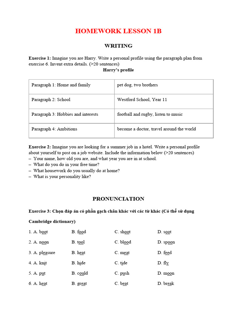BTVN Lesson 1b | PDF