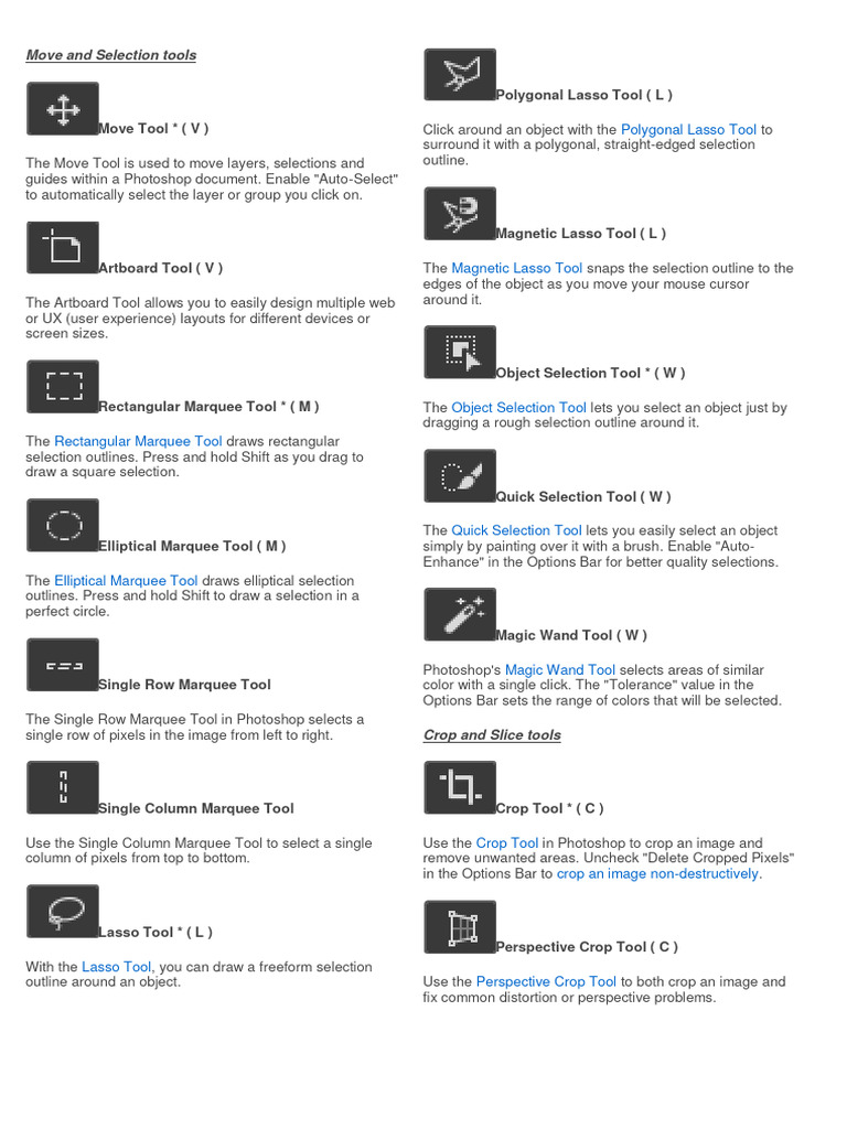 Understanding Move and Selection Tools | PDF | Adobe Photoshop | Image ...