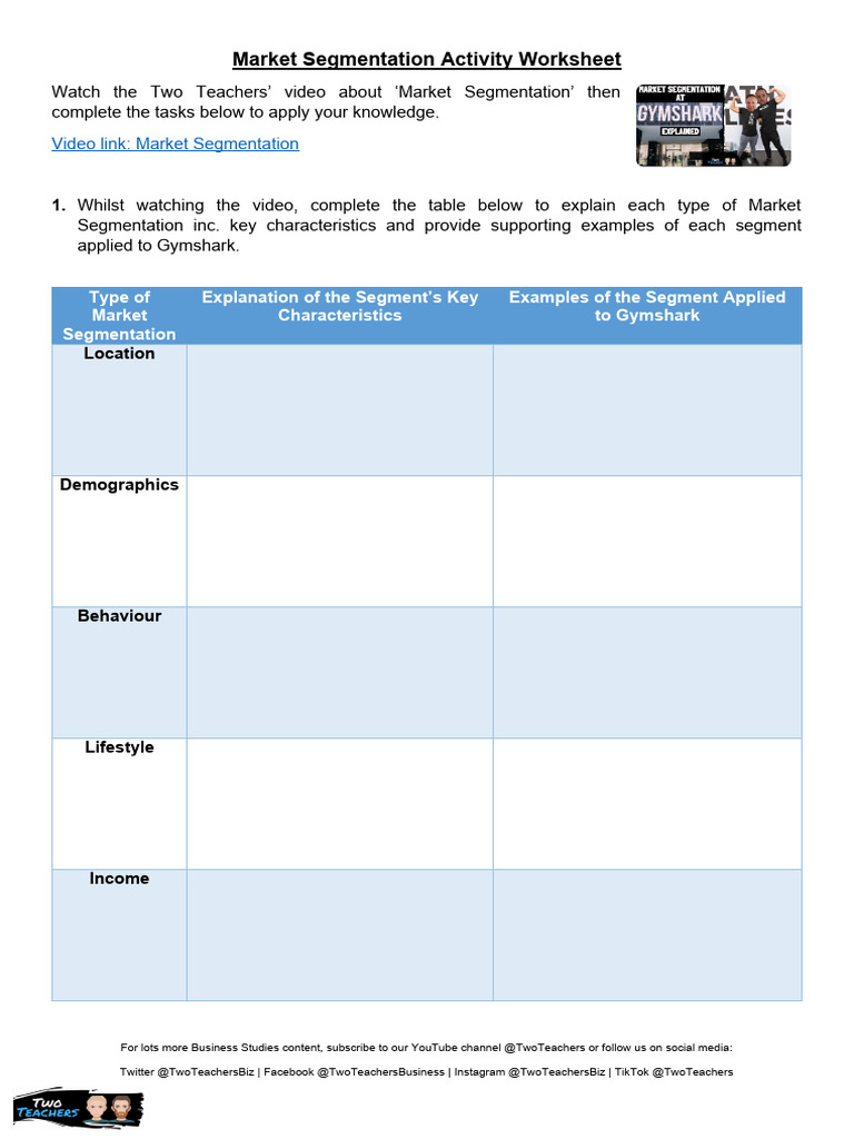 Formative Activity 2 | PDF | Market Segmentation | Social Media