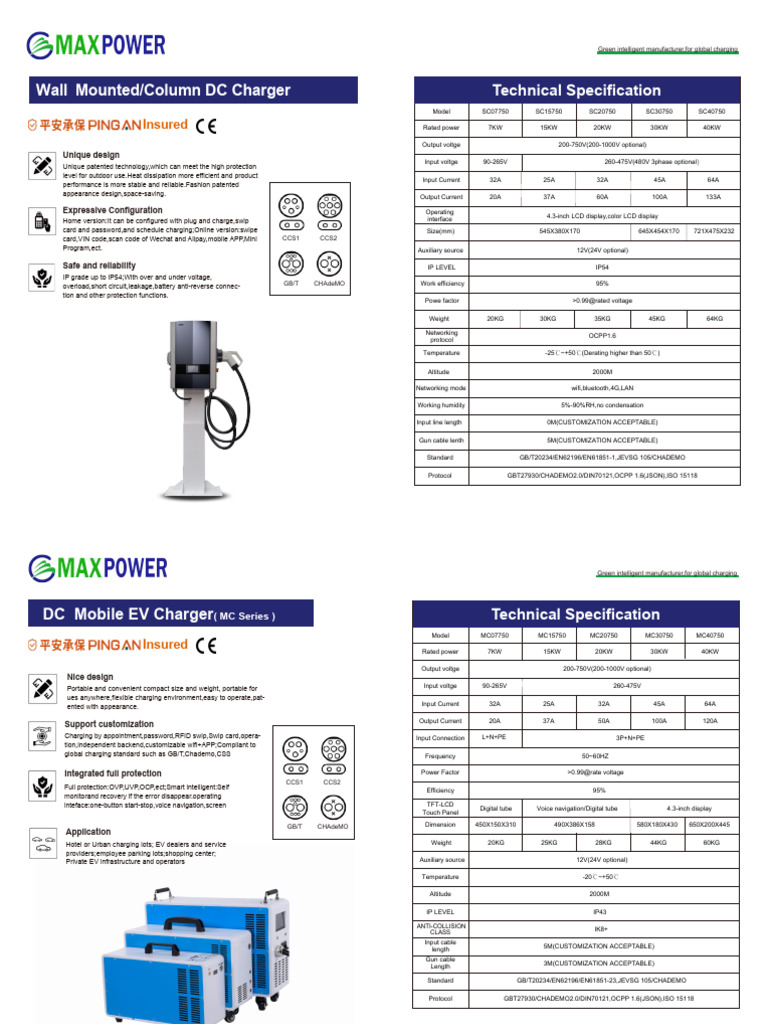 E-Catalog DC EV Chargers-Max Power 2023 | PDF | Battery Charger | Wi Fi