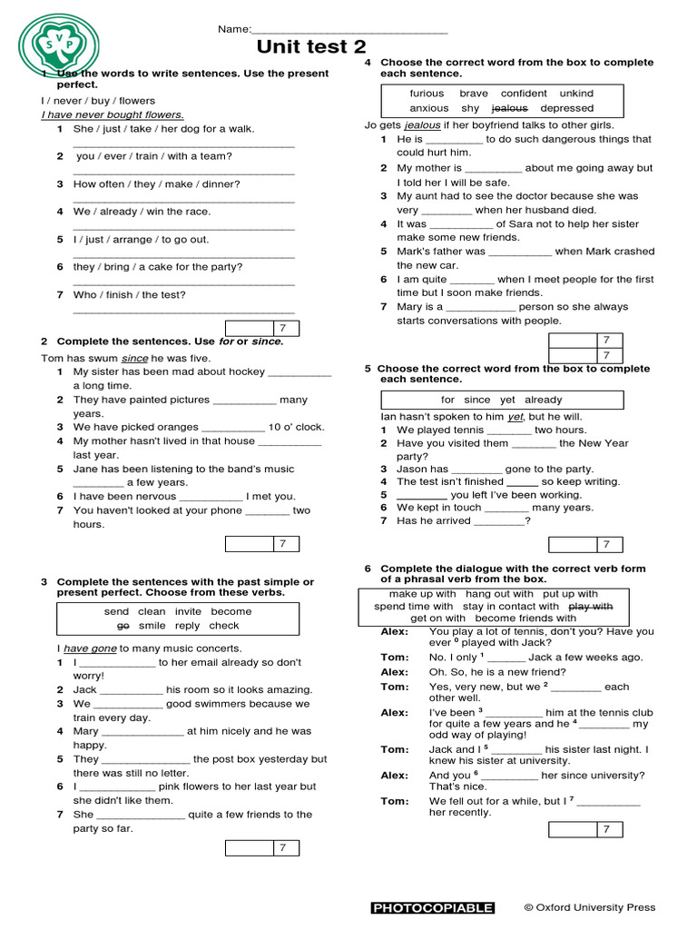 6to 2nd Unit Exam | PDF
