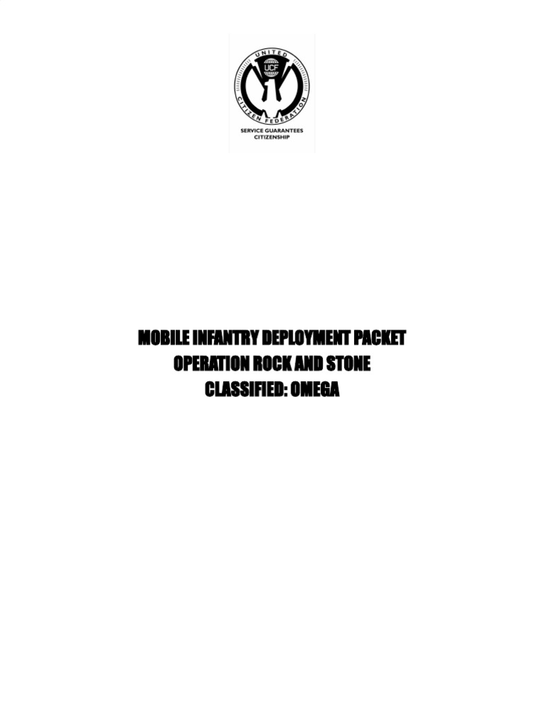 MOBILE INFANTRY DEPLOYMENT PACKET - Opertion ROCK AND STONE | PDF ...