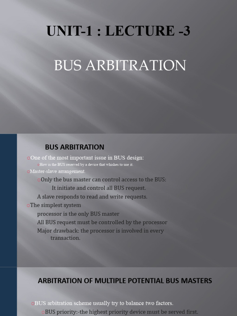 Lecture 3 - Bus Arbitration | PDF | Network Topology | Bus