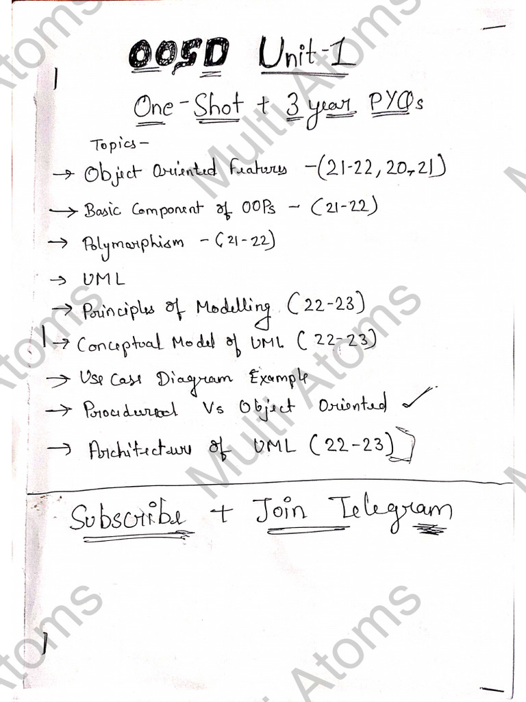 Oosd Unit 1 One Shot Pdf