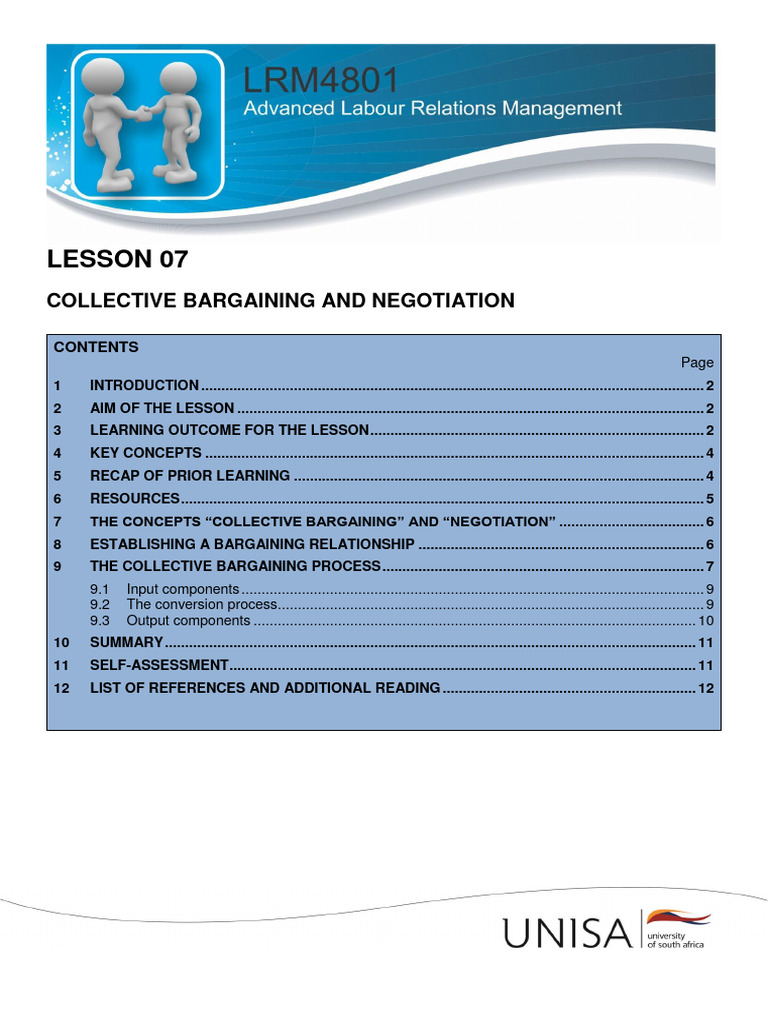 Lesson 7 | PDF | Negotiation | Collective Bargaining