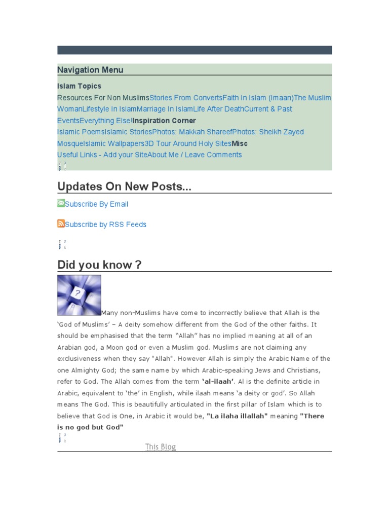 5 kalimas | Allah | Islamic Belief And Doctrine