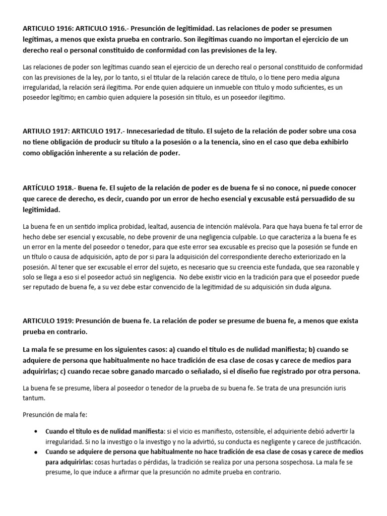 Presunciones y Posesión en Derecho | PDF | Posesión (Ley) | Propiedad
