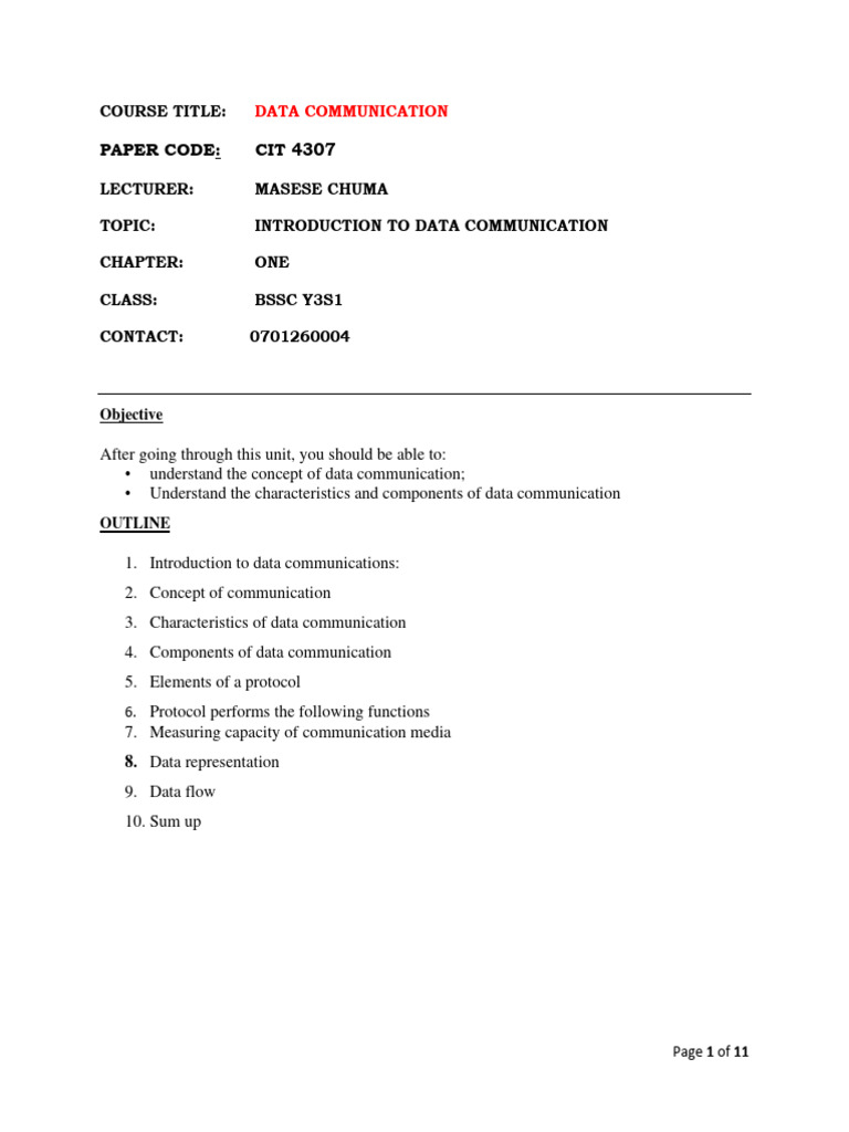 DCN-CHAPTER 1 | PDF | Duplex (Telecommunications) | Communication