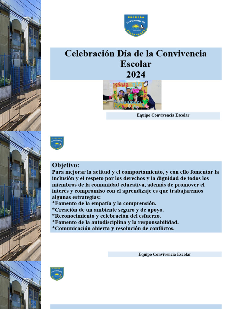 Celebración Día de La Convivencia Escolar | PDF | Aprendizaje ...
