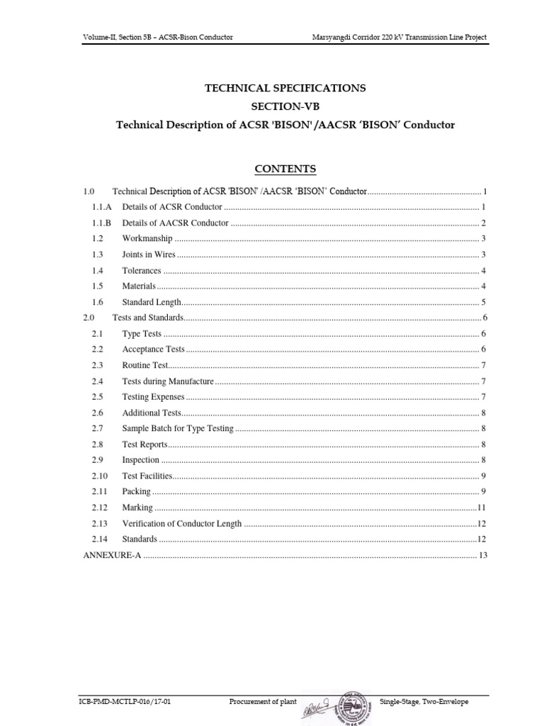 Section-5B-ACSR Bison Conductor | PDF | Wire | Steel