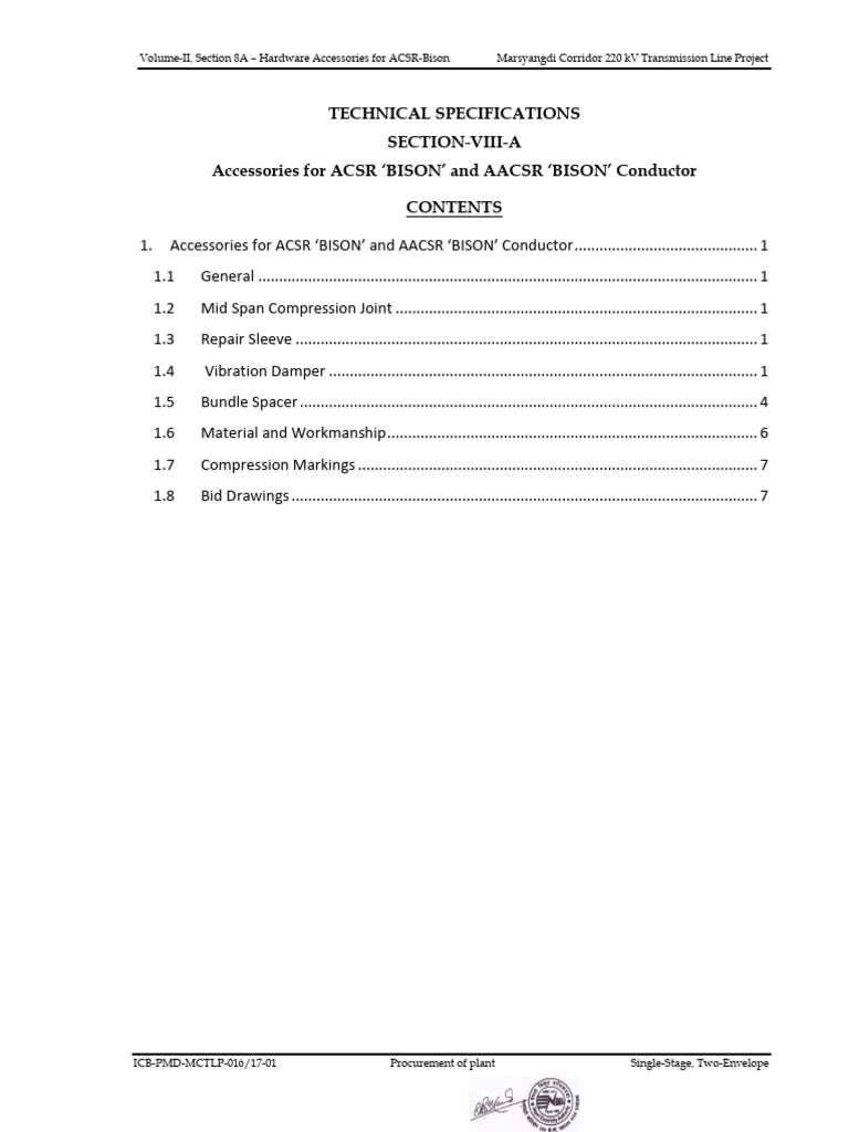 Section-8A-Hardware ACSR Bison | PDF | Screw | Materials