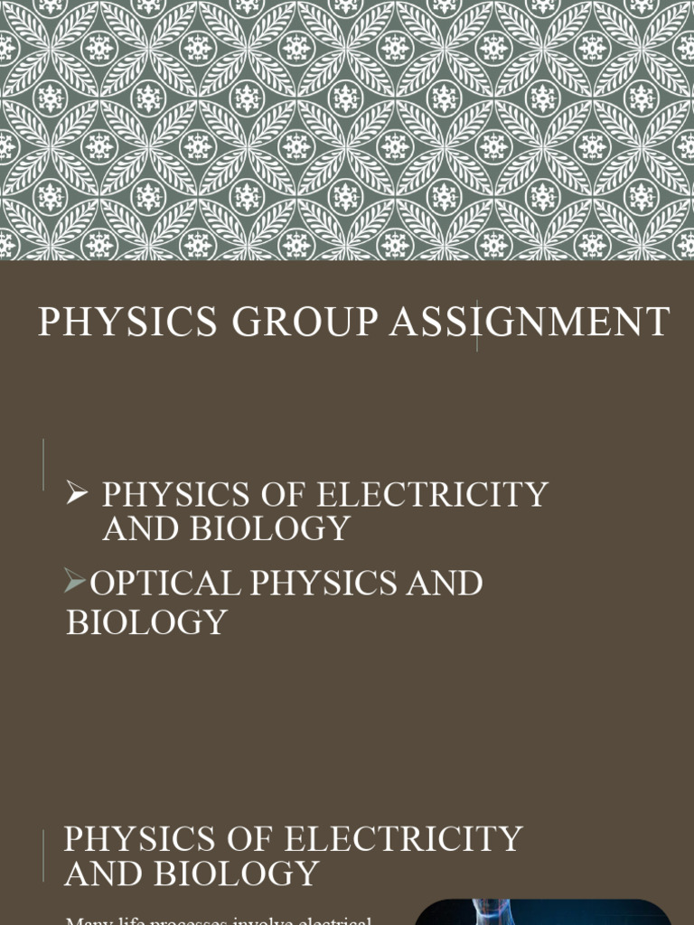 Physics of Electricity and Biology | PDF