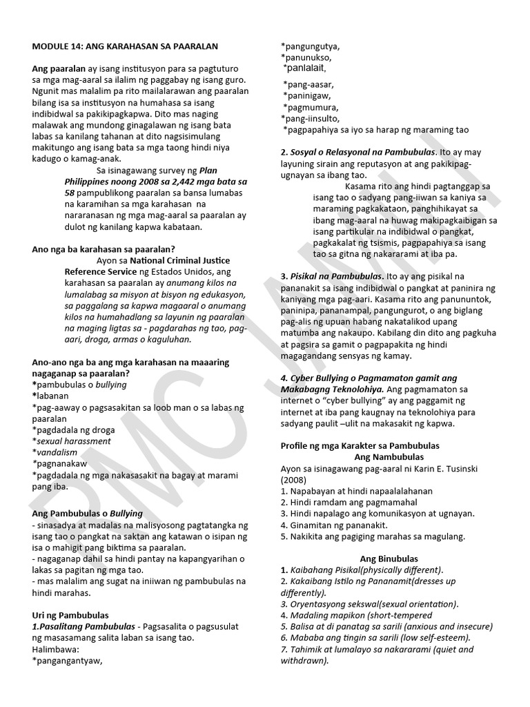 Esp Q4 G8module 14 Lecturette | PDF