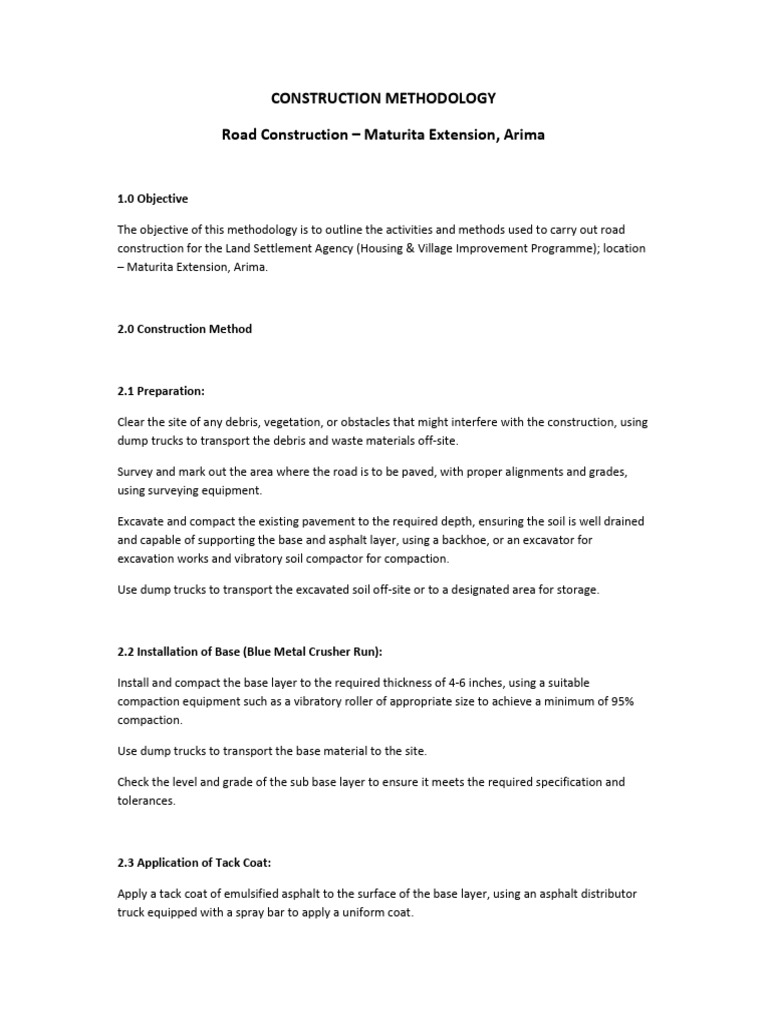 Road Construction Methodology: Arima | PDF | Road Surface | Road