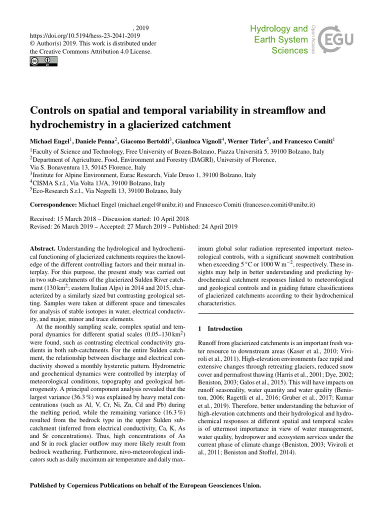 Controls On Spatial And Temporal Variabi Pdf Snow Drainage Basin