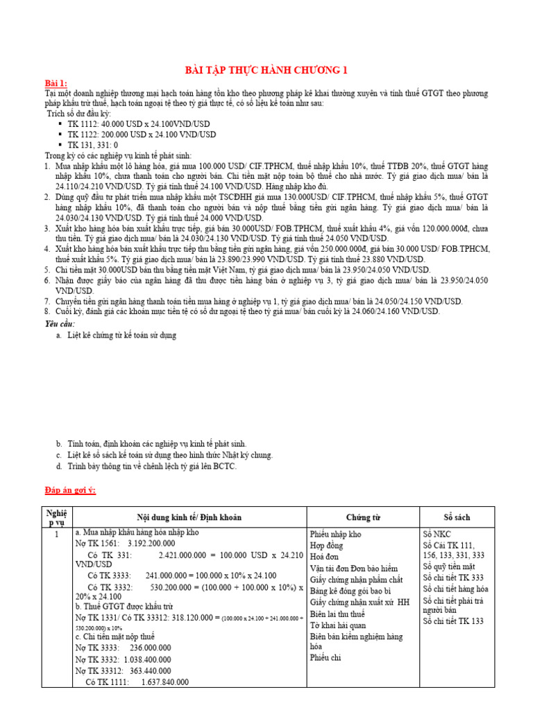 BT Thuc Hanh Chuong 1-Dap An | PDF