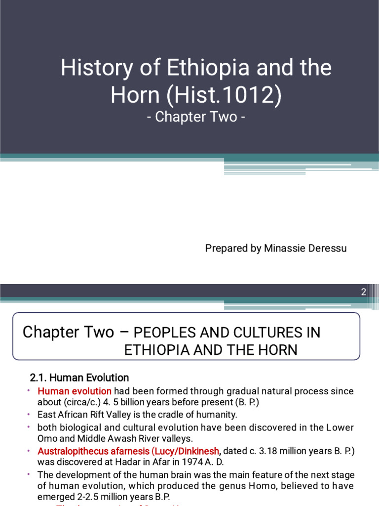 Chap. Two - History of Ethiopia and The Horn | PDF | Homo | Human Evolution