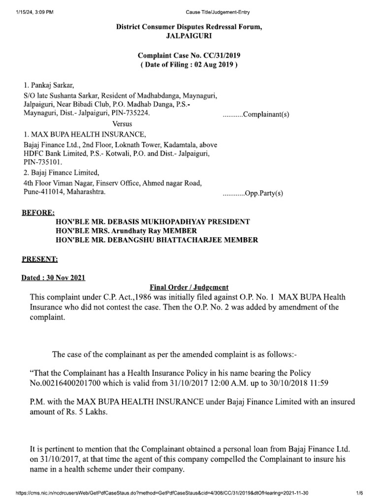 Pankaj Sarkar Dcdrc Order | PDF