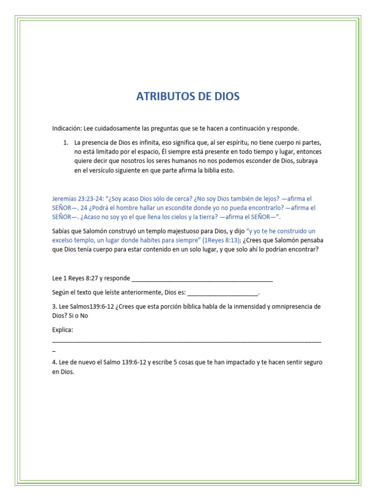 Atributos de Dios 3 | PDF | Filosofía | Relaciones personales, crianza ...
