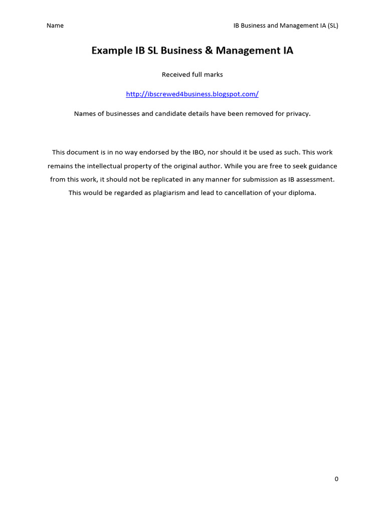 IB Business and Management Example Commentary | PDF | Profit (Economics ...