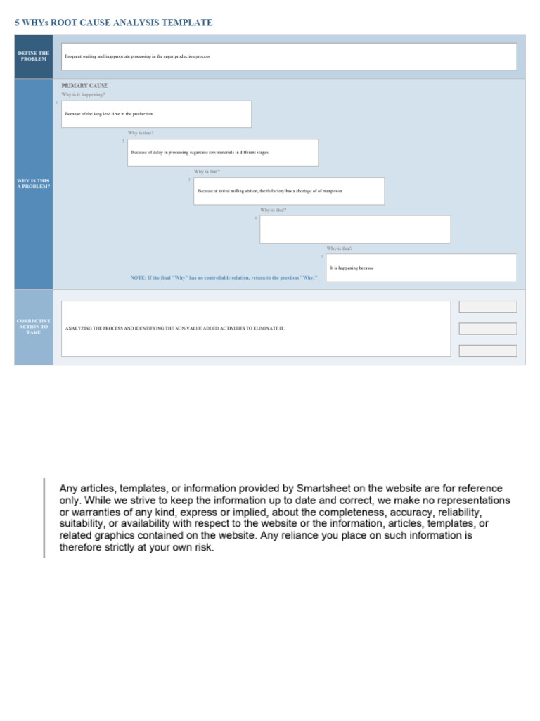 IC 5 WHYs Root Cause Template 10551 | PDF | Reliability Engineering ...