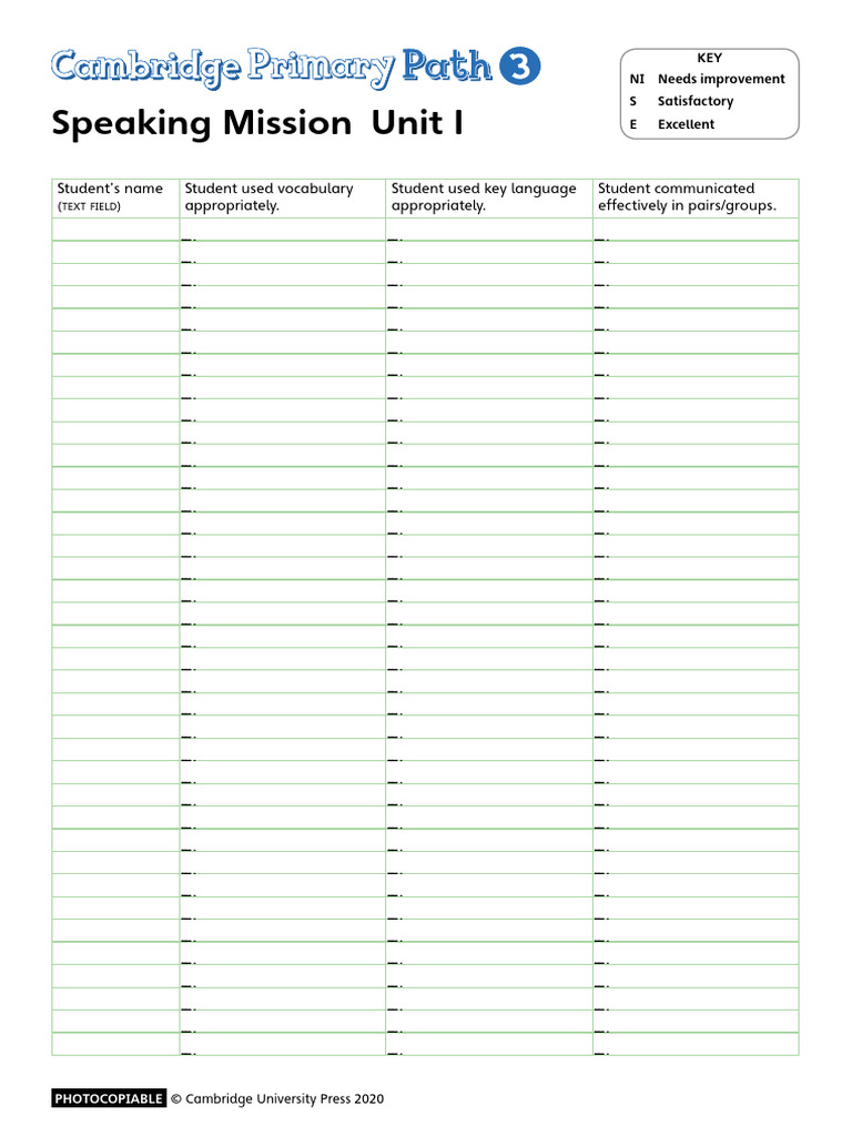 Speaking Teste 2 Unit 1 | PDF