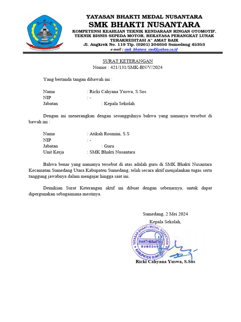 Surat Undangan KELULUSAN 2024 | PDF