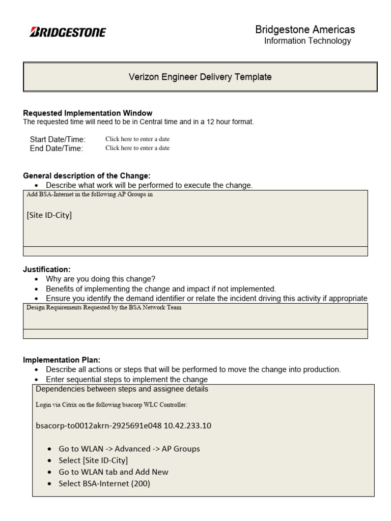 RFC - Standard Add BSA-Internet in Select AP Groups For BSACORP | PDF ...