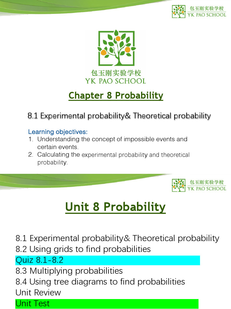 8.1 Experimental Probability & Theoretical Probability | PDF | Probability | Applied Mathematics