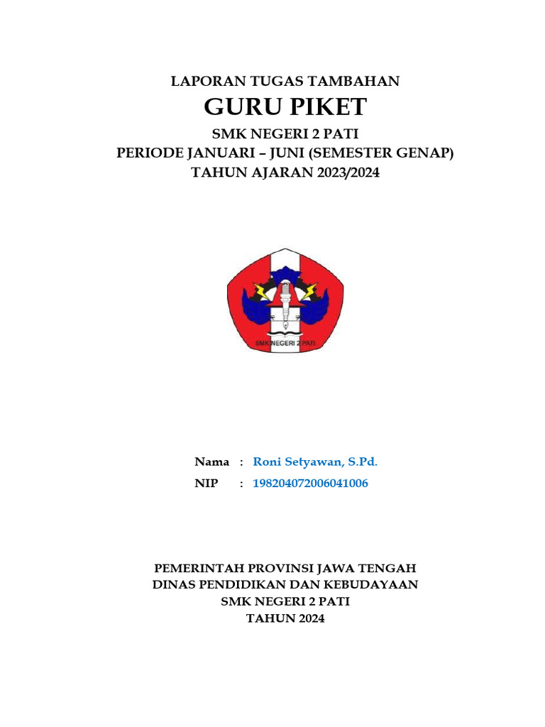 1 - FORM Laporan GURU PIKET | PDF
