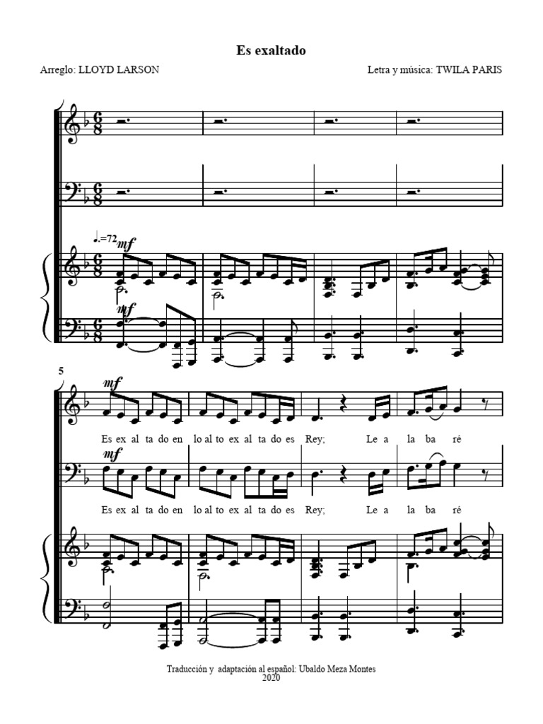 Es Exaltado Piano | PDF