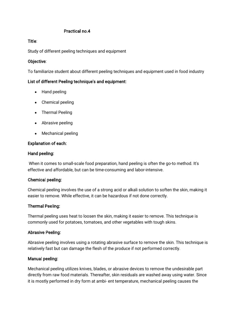 Different Peeling Techniques | PDF
