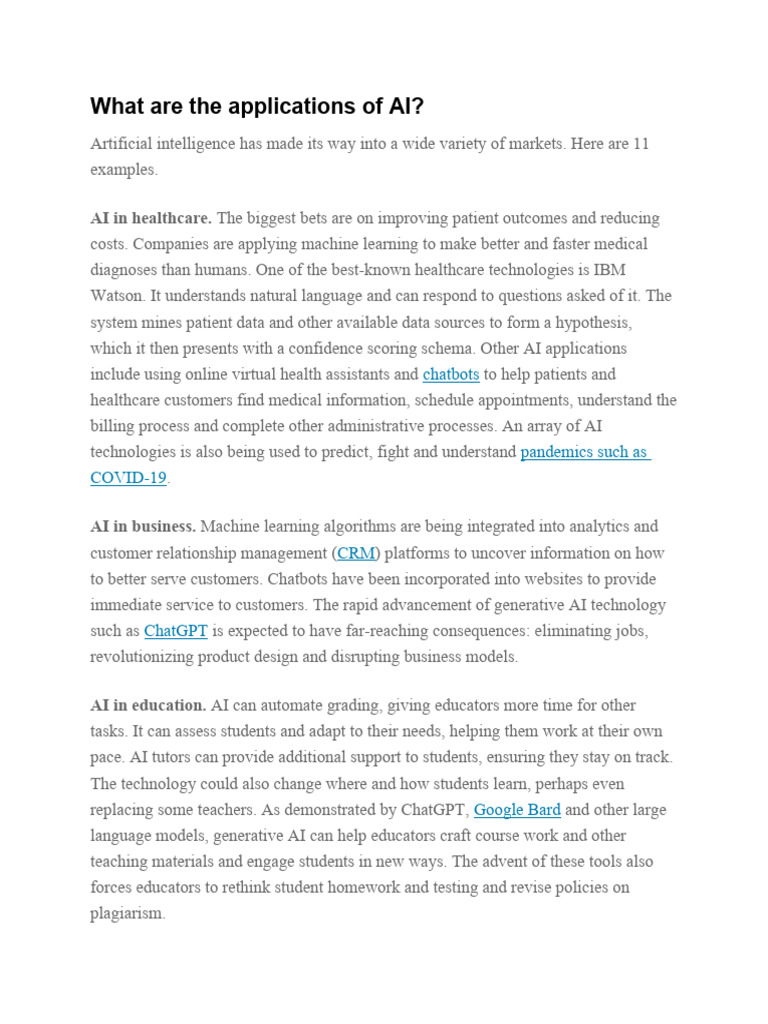 Example of AI Technology | PDF | Artificial Intelligence | Intelligence ...