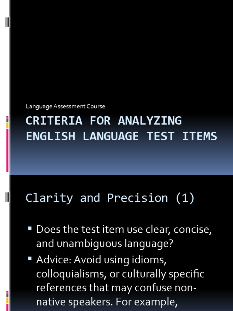 English Test Item Analysis Guide | PDF | Educational Assessment ...