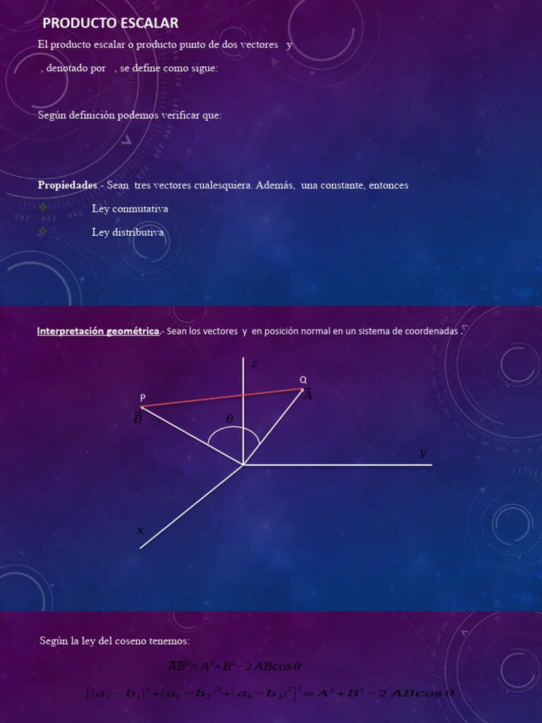 Producto Escalar | PDF | Vector Euclidiano | Espacio vectorial