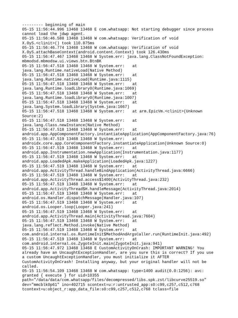 Logcat | PDF | Java (Programming Language) | Mobile App