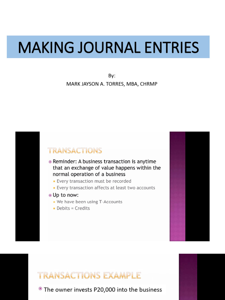 Making Journal Entries | Download Free PDF | Expense | Debits And Credits