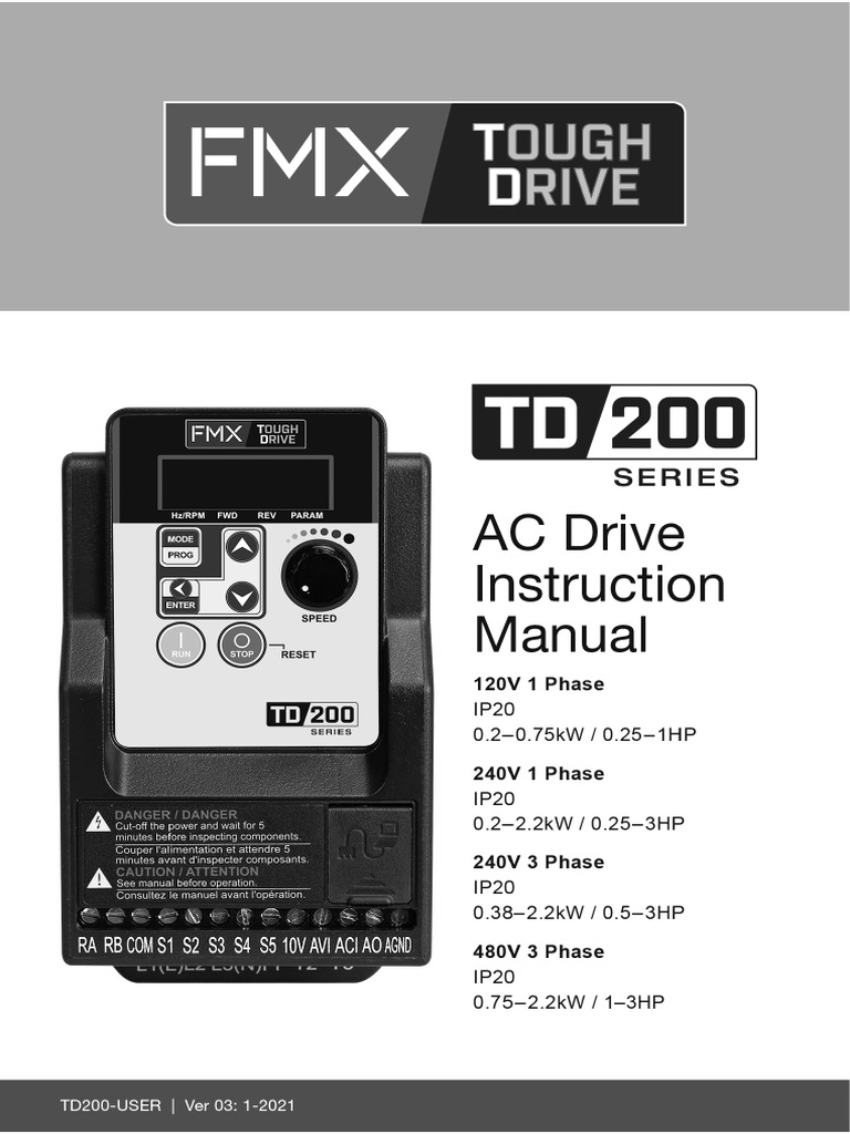 TD200 Series User Manual | PDF | Power Supply | Alternating Current