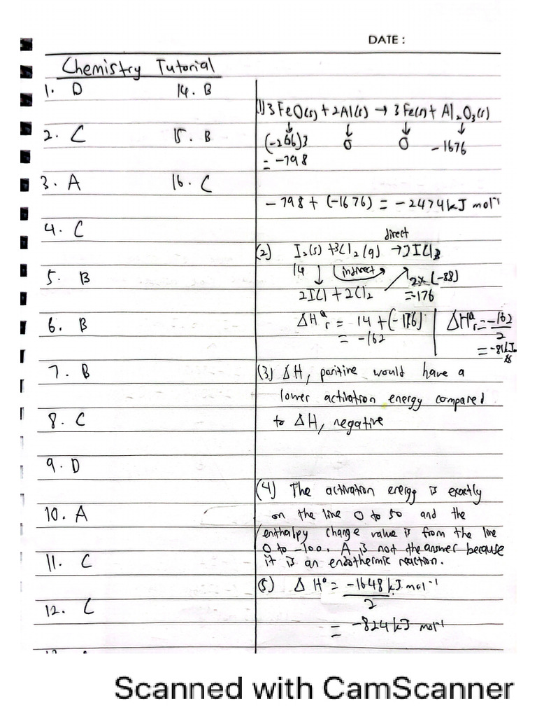 Chemistry Tutorial | PDF