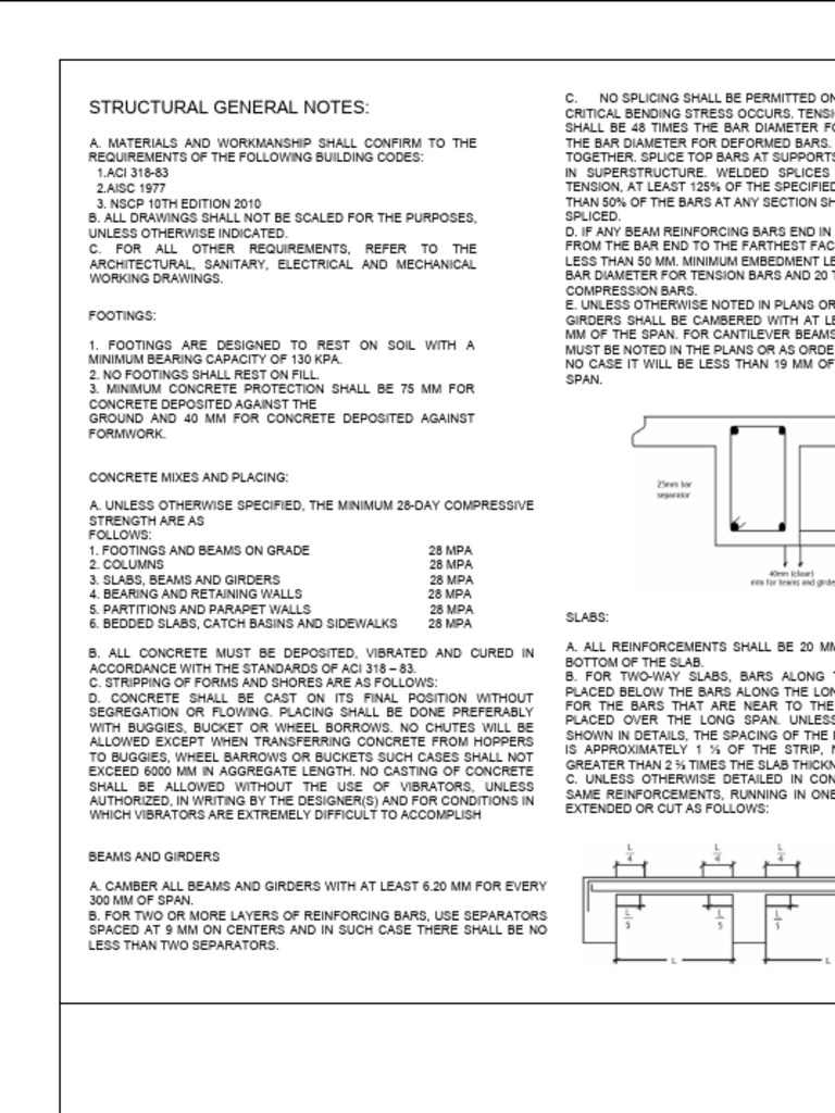 Structural General Notes | PDF | Concrete | Beam (Structure)