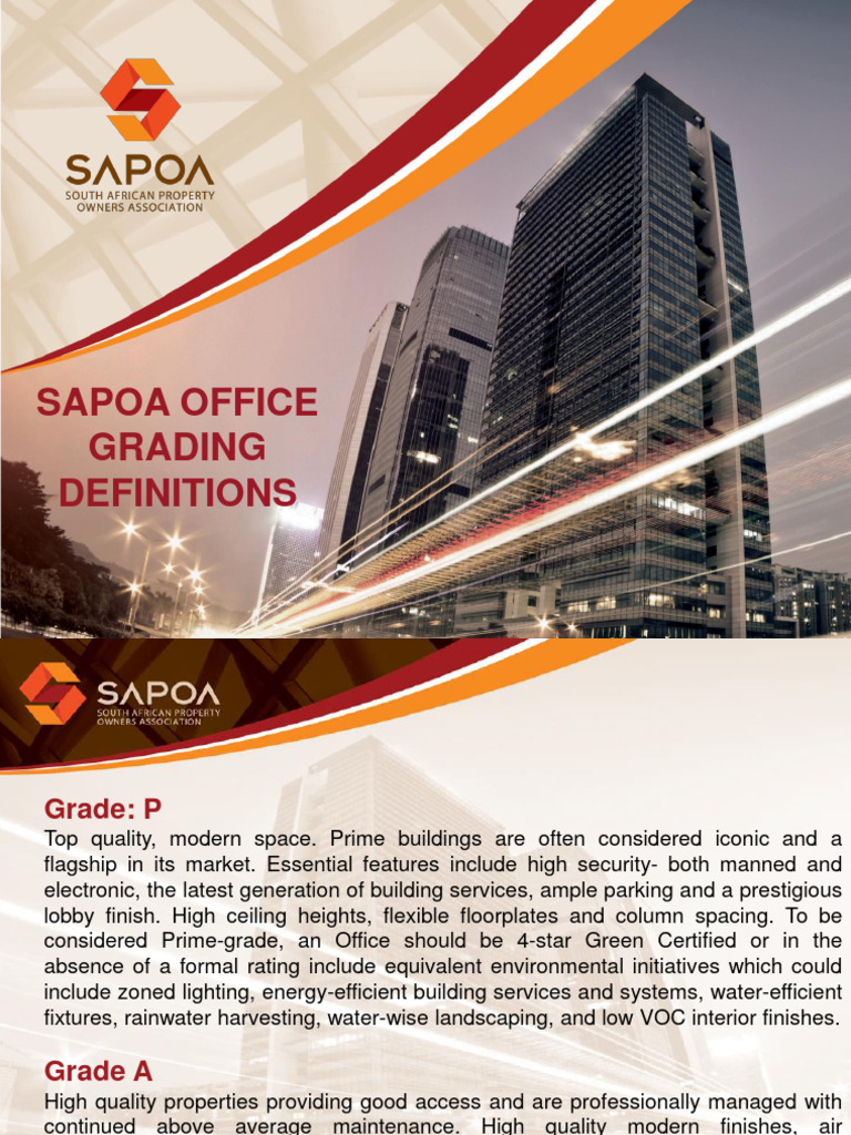 ANNEXURE A - SAPOA GRADING DEFINITIONS CAPETOWN | PDF | Elevator ...