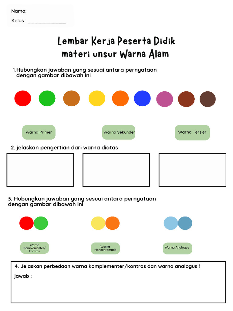 LKPD Seni Budaya Warna | PDF